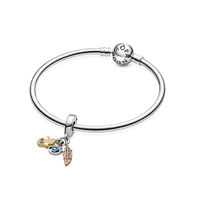Charm Pandora Mano de Fátima, Ojo de Turco y Pluma 768785C01