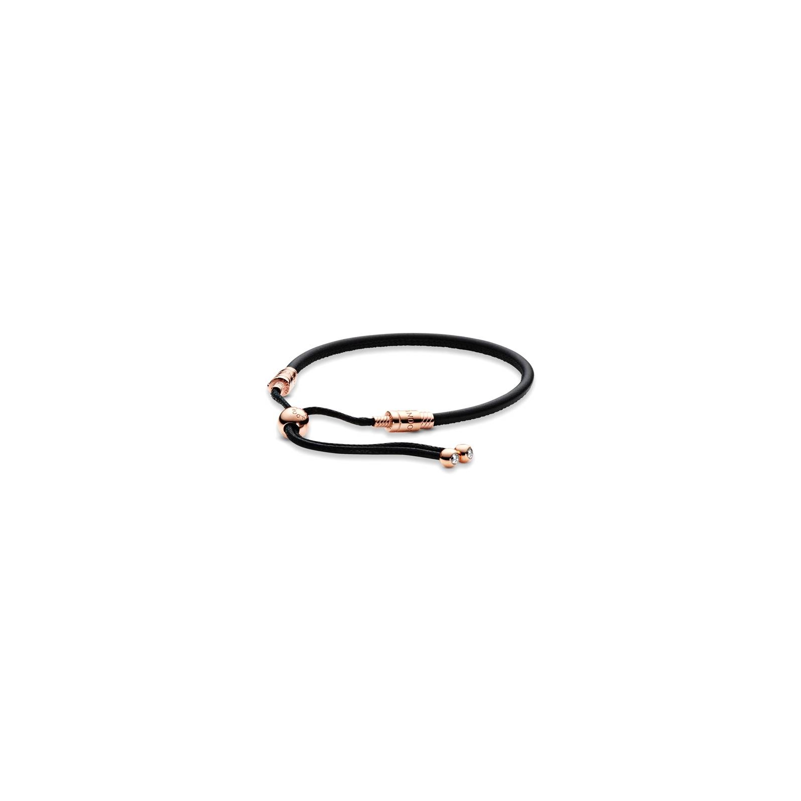 Pulsera Moments en cuero y Pandora Rose cierre deslizante 588059CBK-2