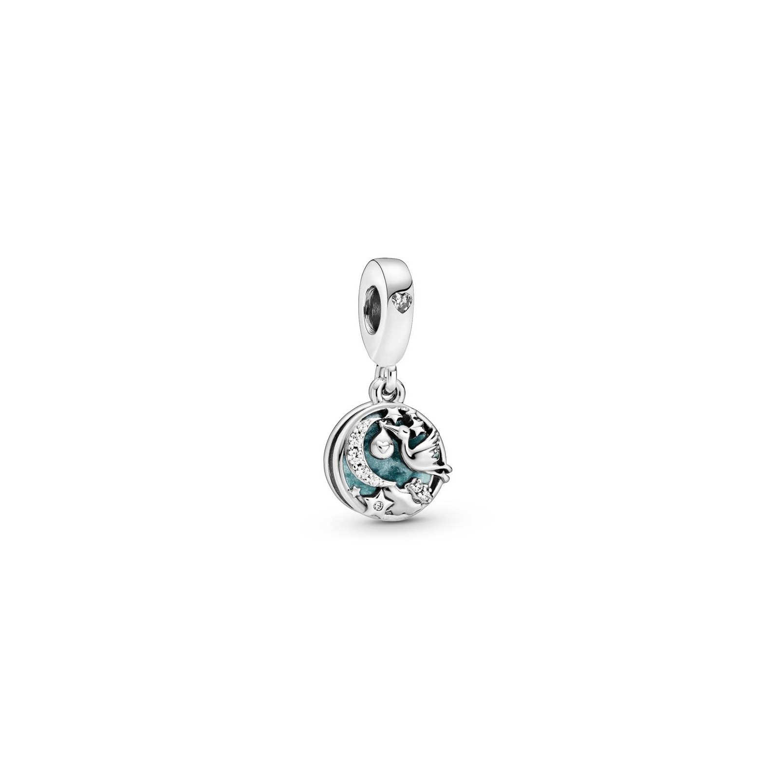 Charm Colgante Cigüeña y Estrellas Brillantes 798895C01
