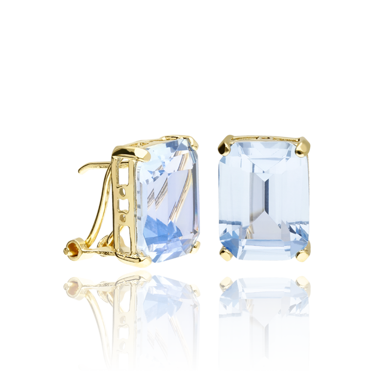 Pendientes Topacio Azul Oro 18 k "Antonella" - Joyerías Sánchez