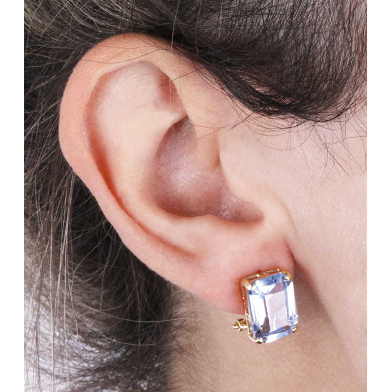 Pendientes Topacio Azul Oro 18 k "Antonella" - Joyerías Sánchez