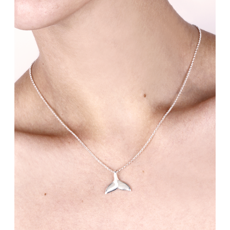 Collar cola de Delfín de plata de primera ley 0506014