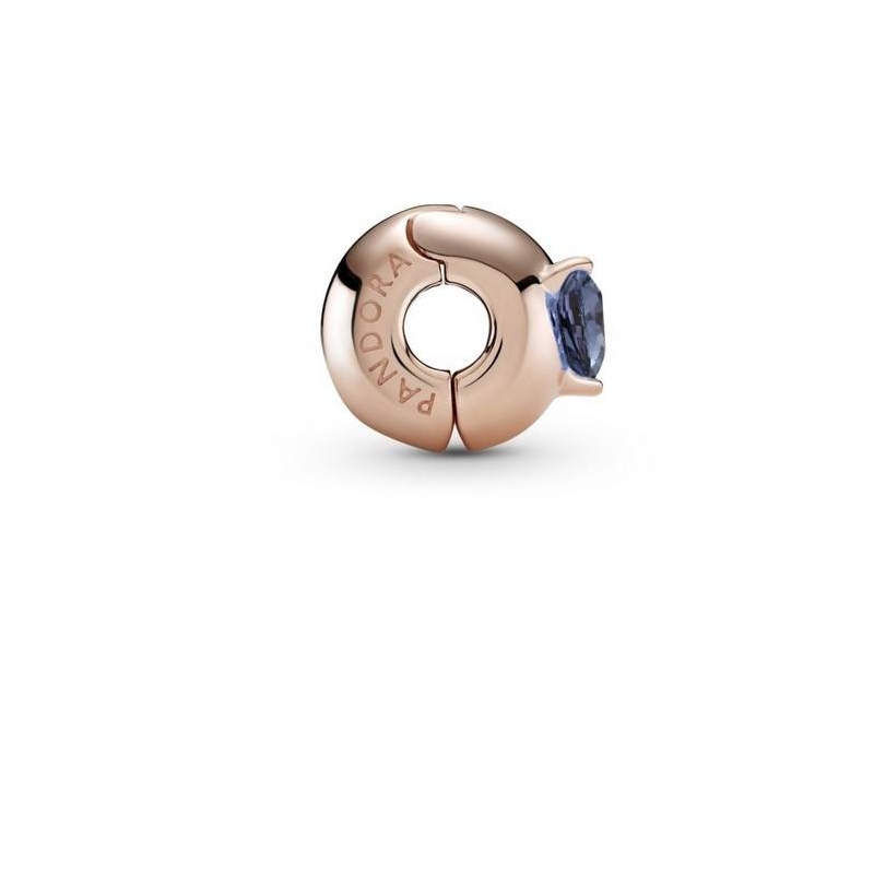 Clip en Pandora Rose Corazón Solitario Azul 789203C02