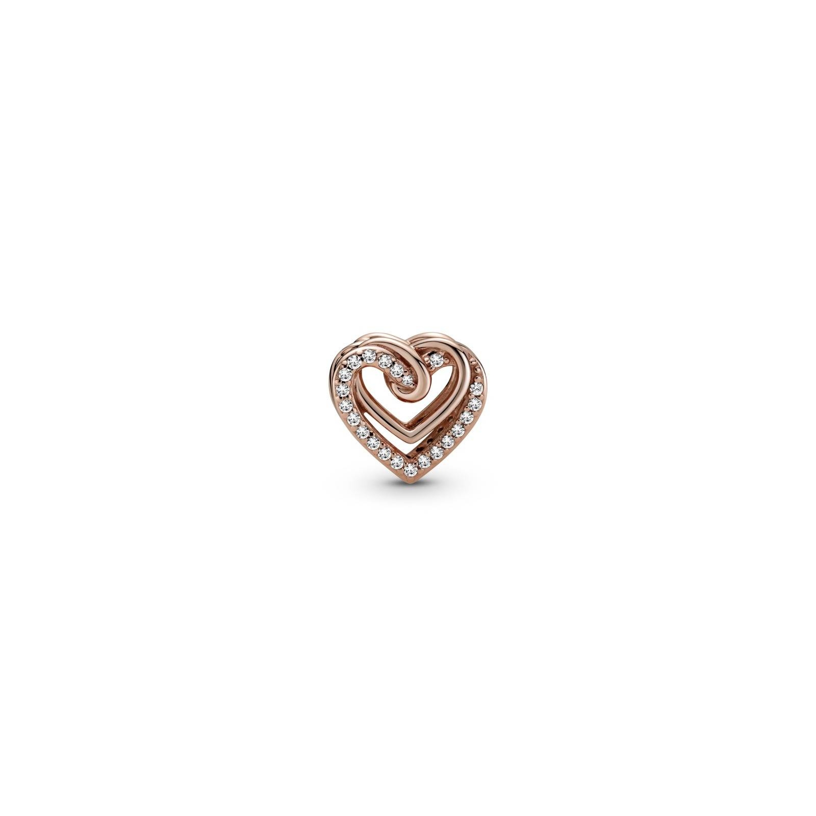 Charm en Pandora Rose Corazones Brillantes Entrelazados 789270C01