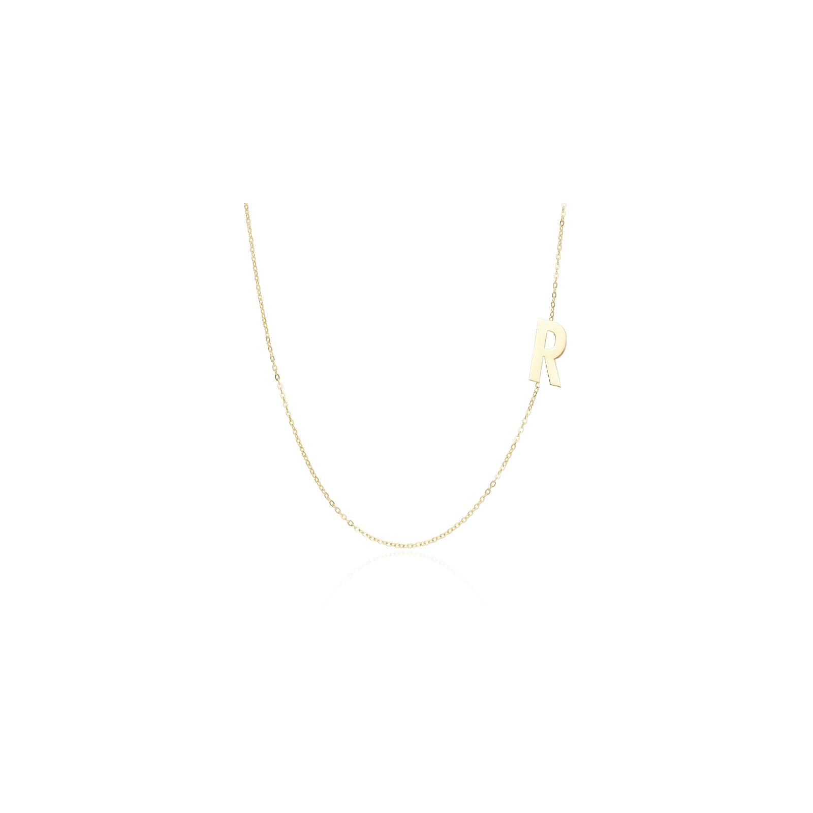 Gargantilla Glam Letra "R" oro 18k