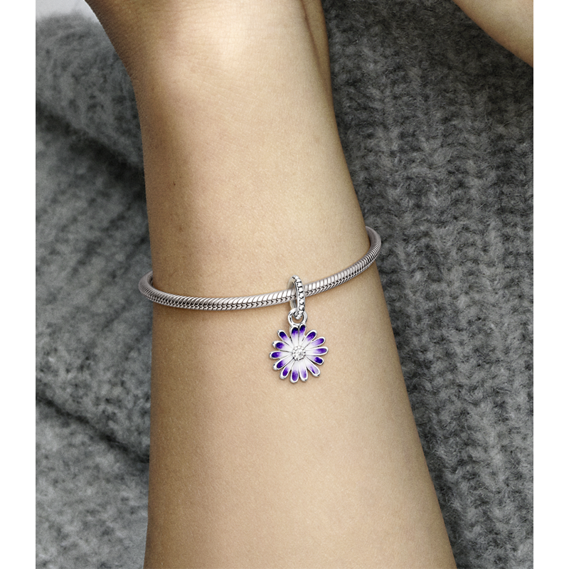 Charm Pandora colgante en plata de ley Margarita Morada 798771C01