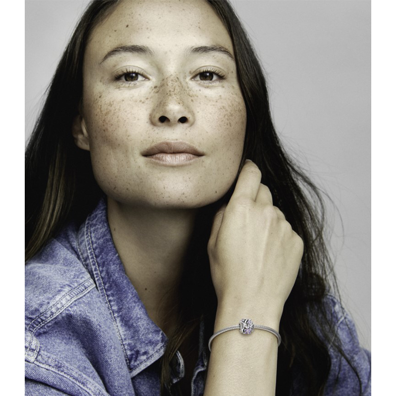 Charm en plata de ley Margarita Morada Filigrana 798772C02