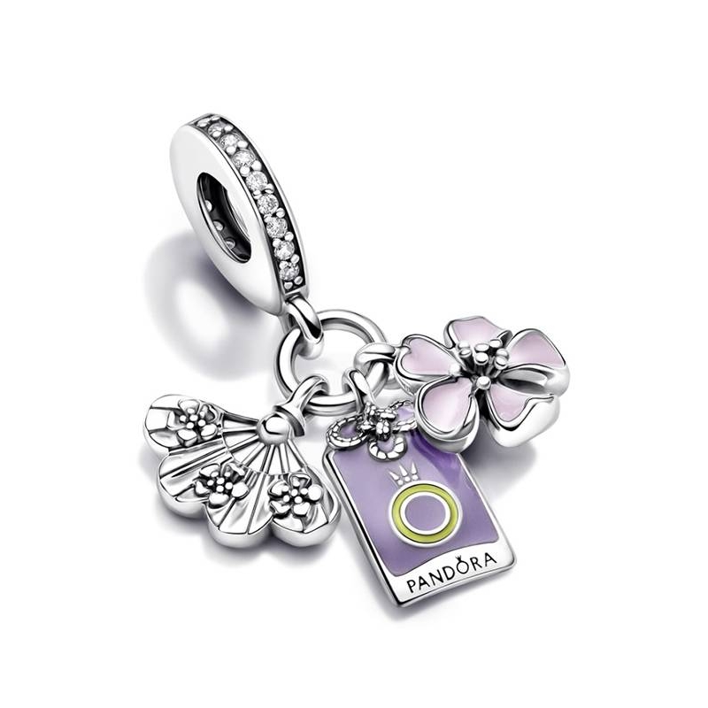 CHARM COLGANTE PANDORA CEREZO, AMULETO Y ABANICO JAPONÉS 799326C01