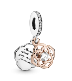 Charm colgante en plata de ley Corazón Árbol de la Vida Rosa 799153C01