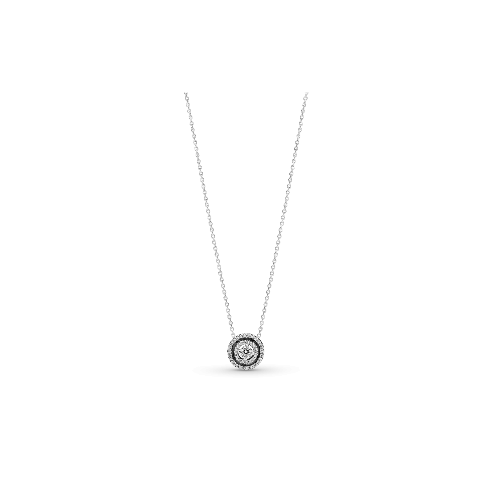 Collar Pandora plata Doble Halo Brillante 399414C01
