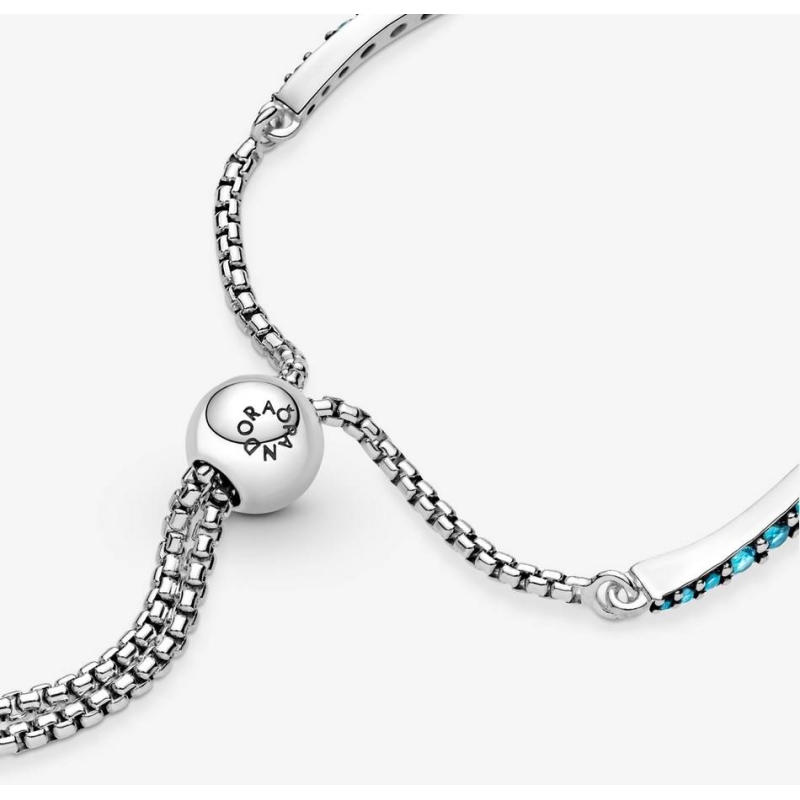 Pulsera con cierre deslizante azul ondulada 599436C01