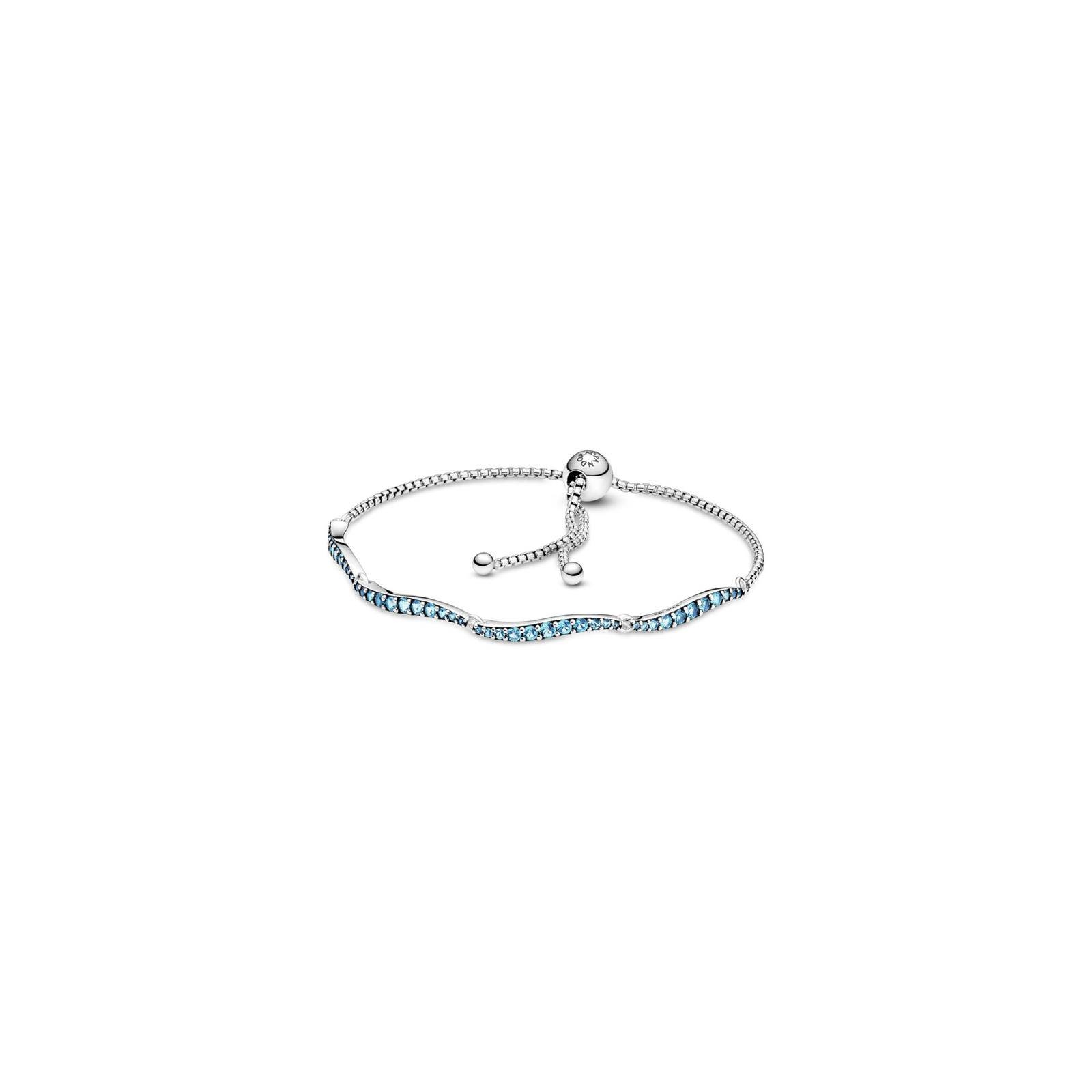 Pulsera con cierre deslizante azul ondulada 599436C01