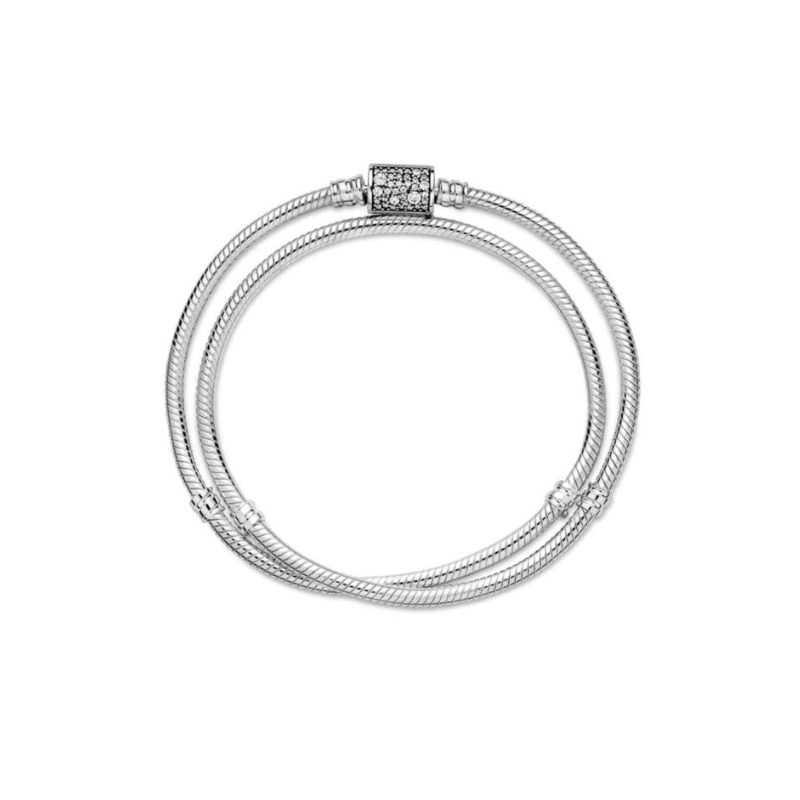 PULSERA PANDORA MOMENTS DOBLE CADENA Y CIERRE DE BARRIL 599544C01