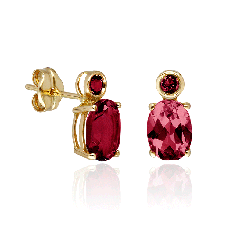 PENDIENTES "ASNI" ORO 18K Y RUBIES