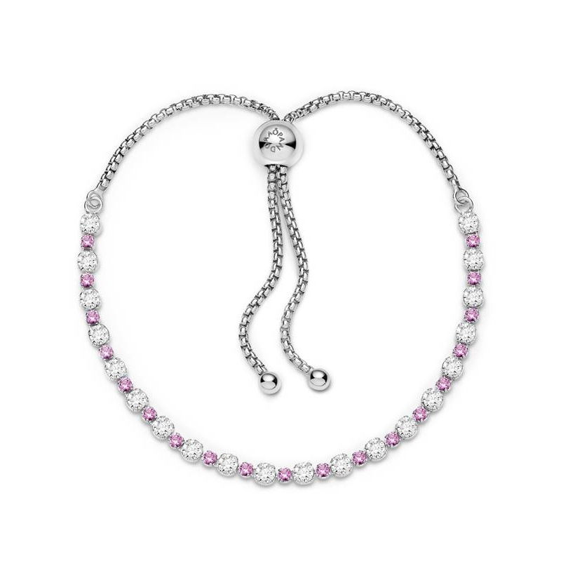 PULSERA PANDORA ROSA Y TRANSPARENTE BRILLANTE 599377C02