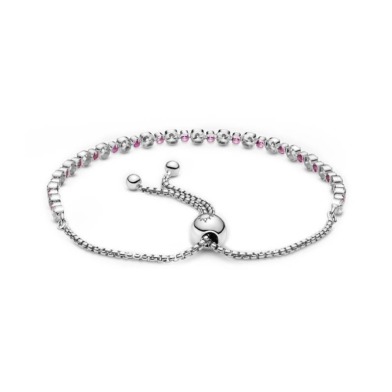 PULSERA PANDORA ROSA Y TRANSPARENTE BRILLANTE 599377C02
