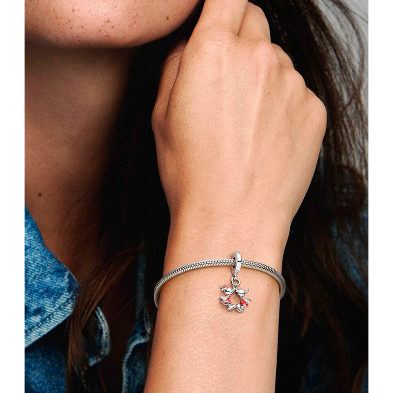 CHARM COLGANTE PANDORA MICKEY Y MINNIE "KISS" 790075C01