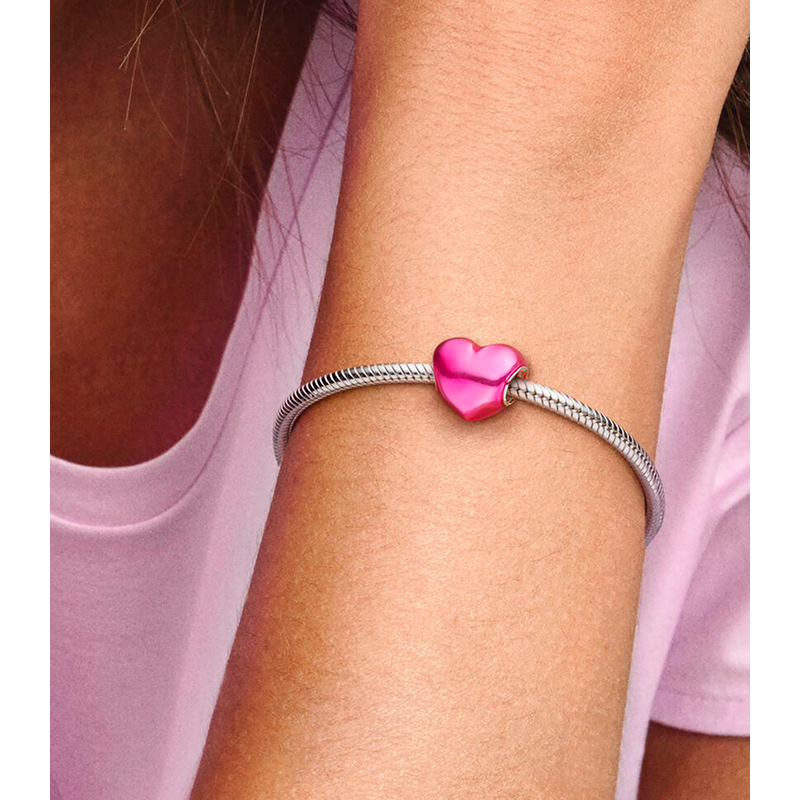 CHARM CORAZÓN METÁLICO ROSA 799291C03