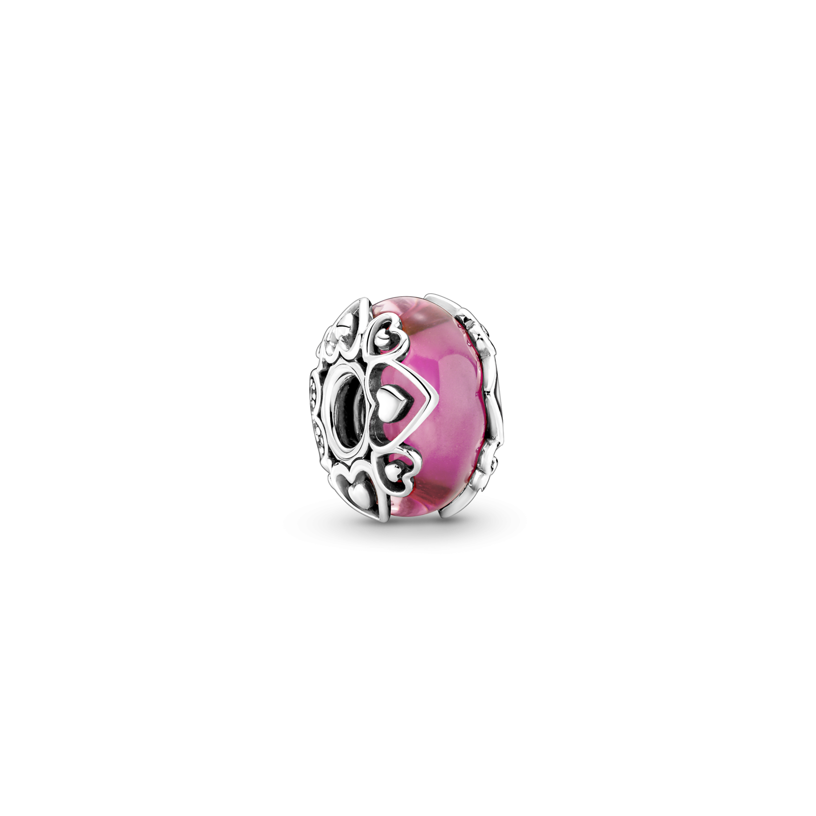 CHARM PANDORA PLATA CRISTAL MURANO ROSA DECLARA AMOR 791159C00