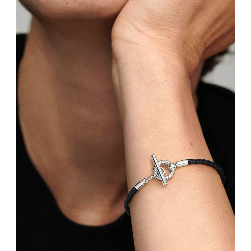 PULSERA PANDORA MOMENTS CUERO TRENZADO 591675C01