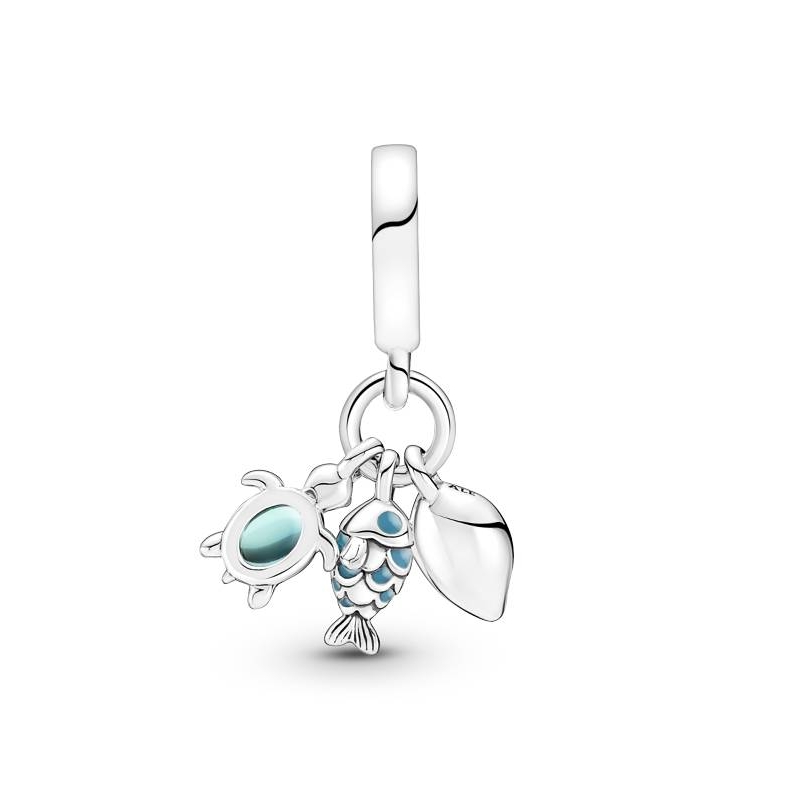 PANDORA CHARM TRIPLE TORTUGA PEZ Y CONCHA 791697C01