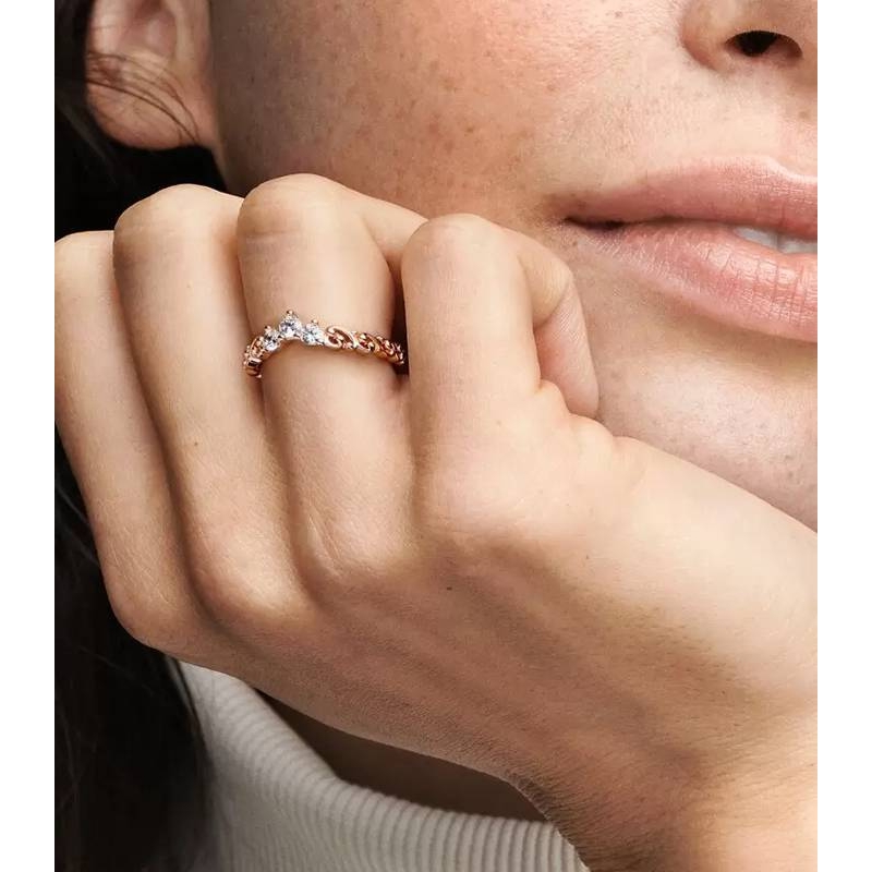 ANILLO PANDORA BAÑO ORO ROSE 14K TIARA REMOLINO 182232C01