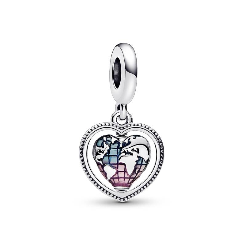 CHARM PANDORA COLGANTE PLATA CORAZON GIRATORIO FAMILIA 792240C01