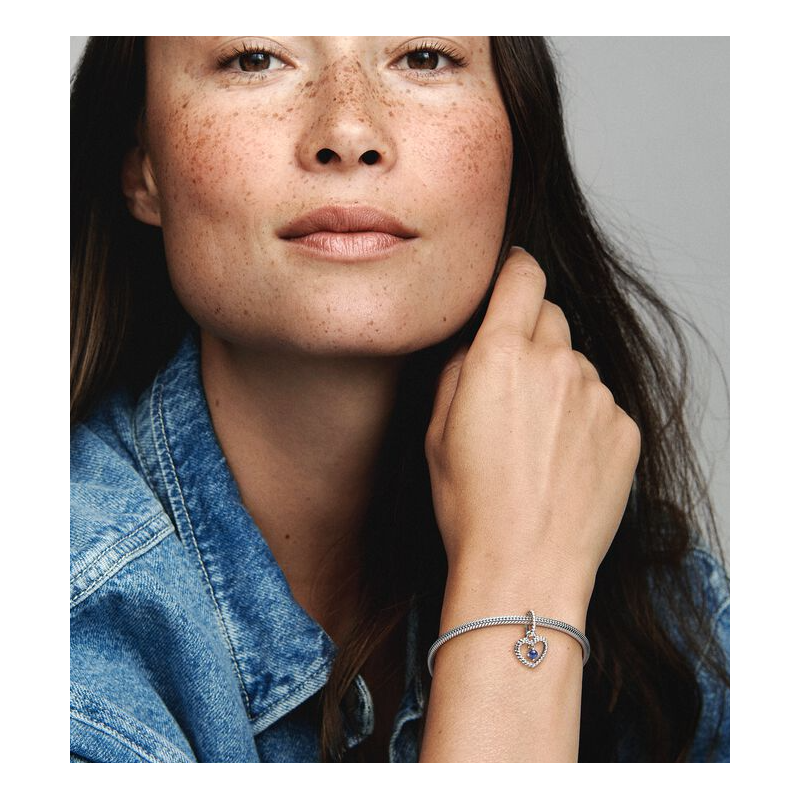 CHARM PANDORA COLGANTE CORAZON BISELADO AZUL MAR 798854C12