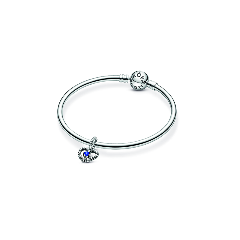 CHARM PANDORA COLGANTE CORAZON BISELADO AZUL MAR 798854C12